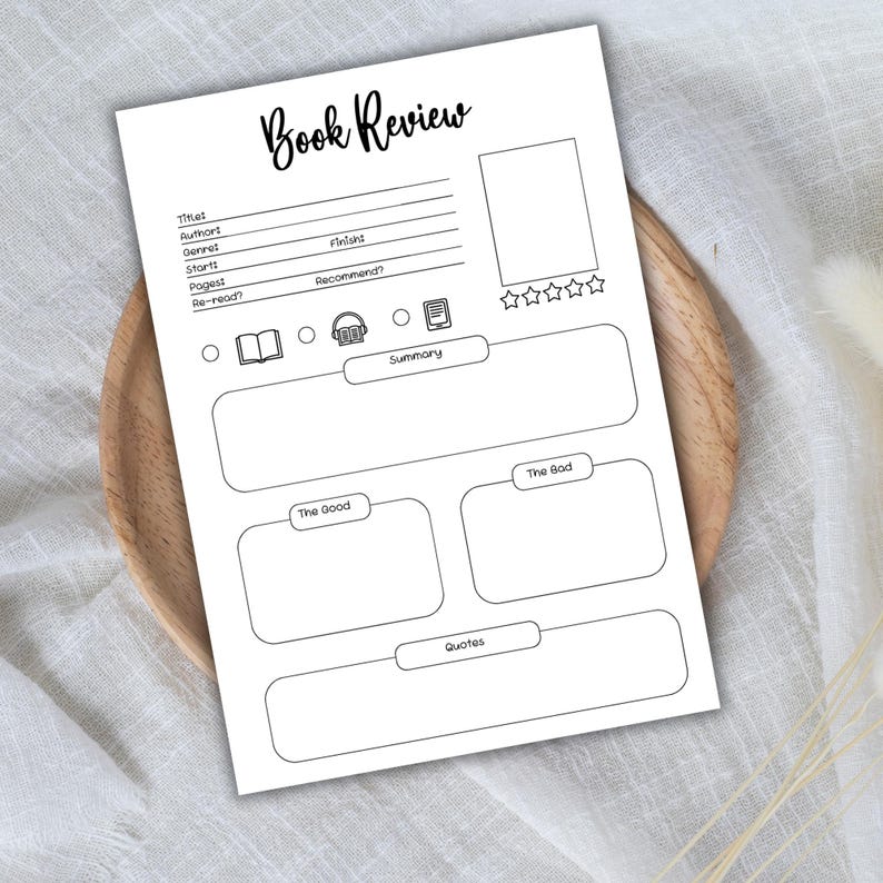 Book Review Bullet Journal Printable Book Tracker Printable Reading Log ...