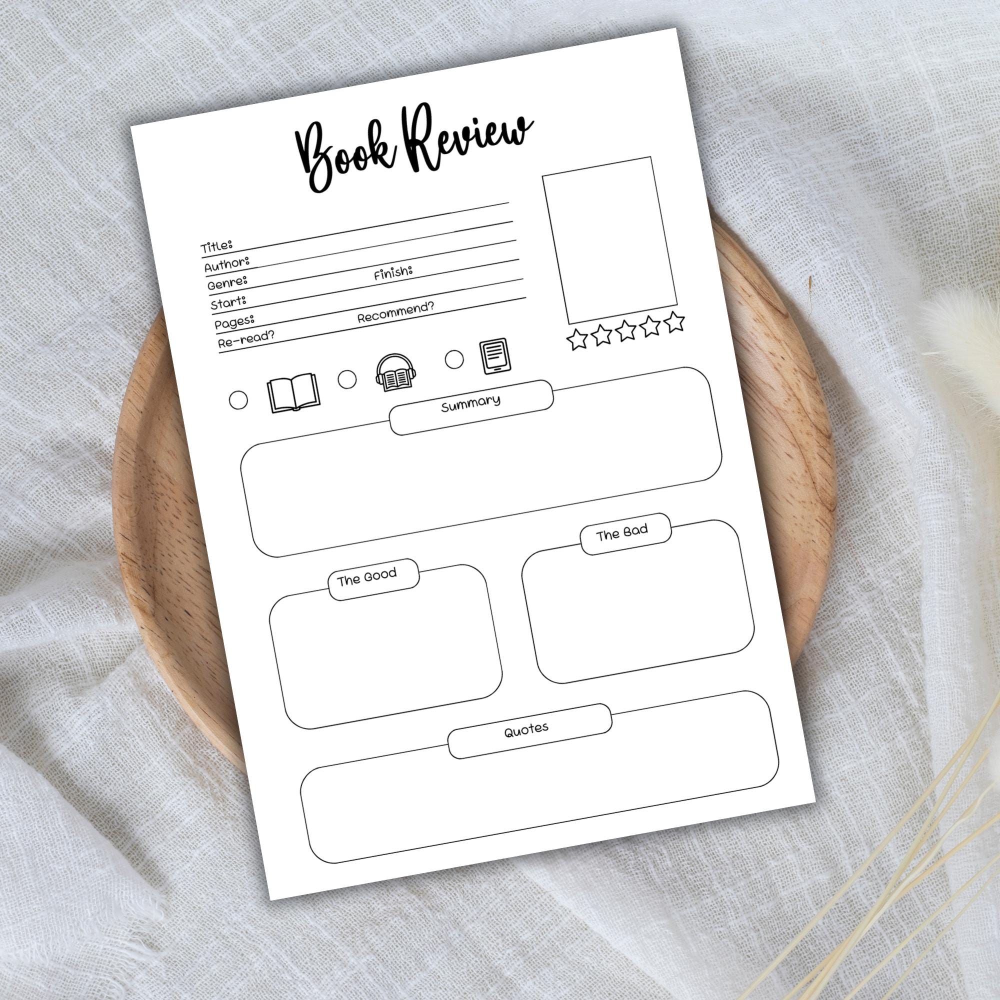 Book Review Bullet Journal Printable Book Tracker Printable Reading Log ...