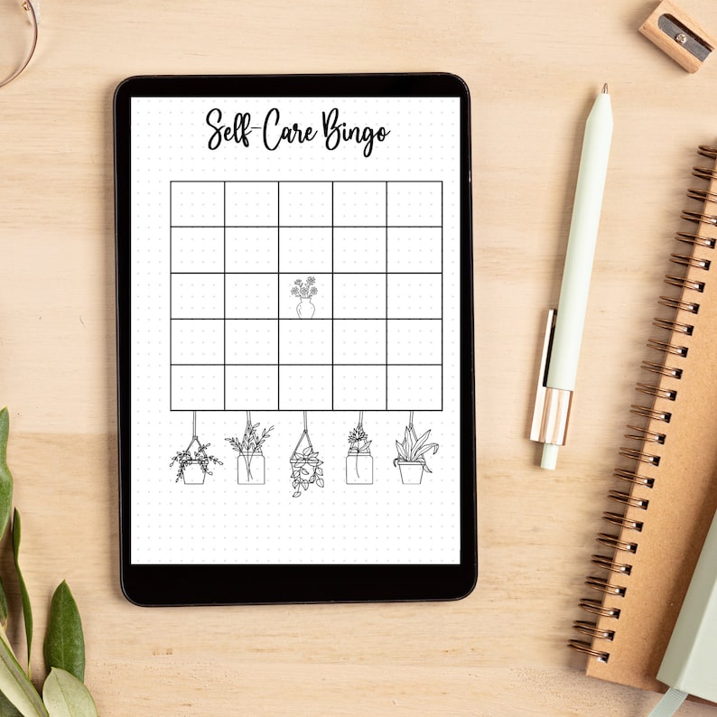 Self Care Bingo Bullet Journal A5 Printable Digital Self Care Tracker ...