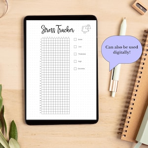 Stress Tracker Bullet Journal Printable PDF Stress Log Mood Tracker ...