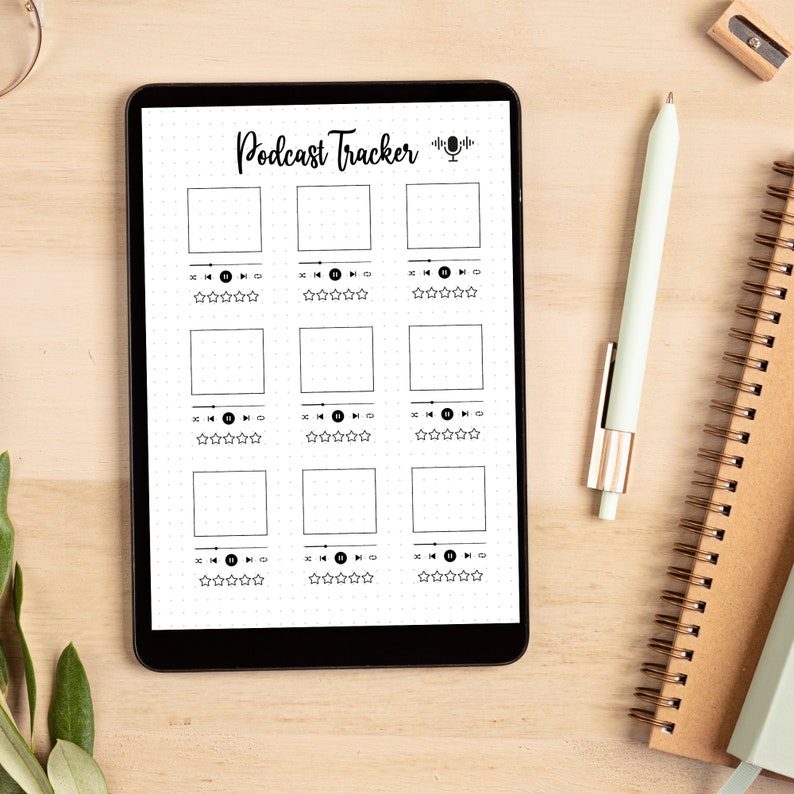 Podcast Tracker Bullet Journal Page Podcast Log Entertainment Tracker ...