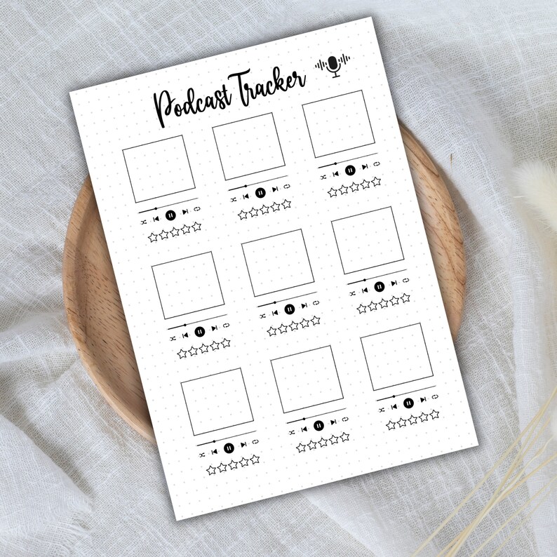 Podcast Tracker Bullet Journal Page Podcast Log Entertainment Tracker ...