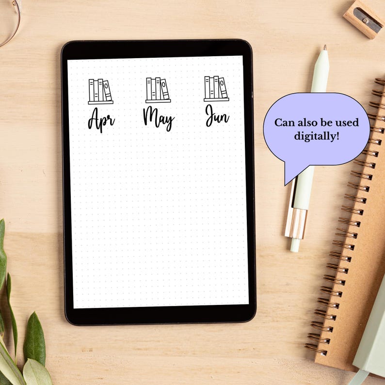 Monthly Book Tracker Bullet Journal Printable Monthly Reading Log ...