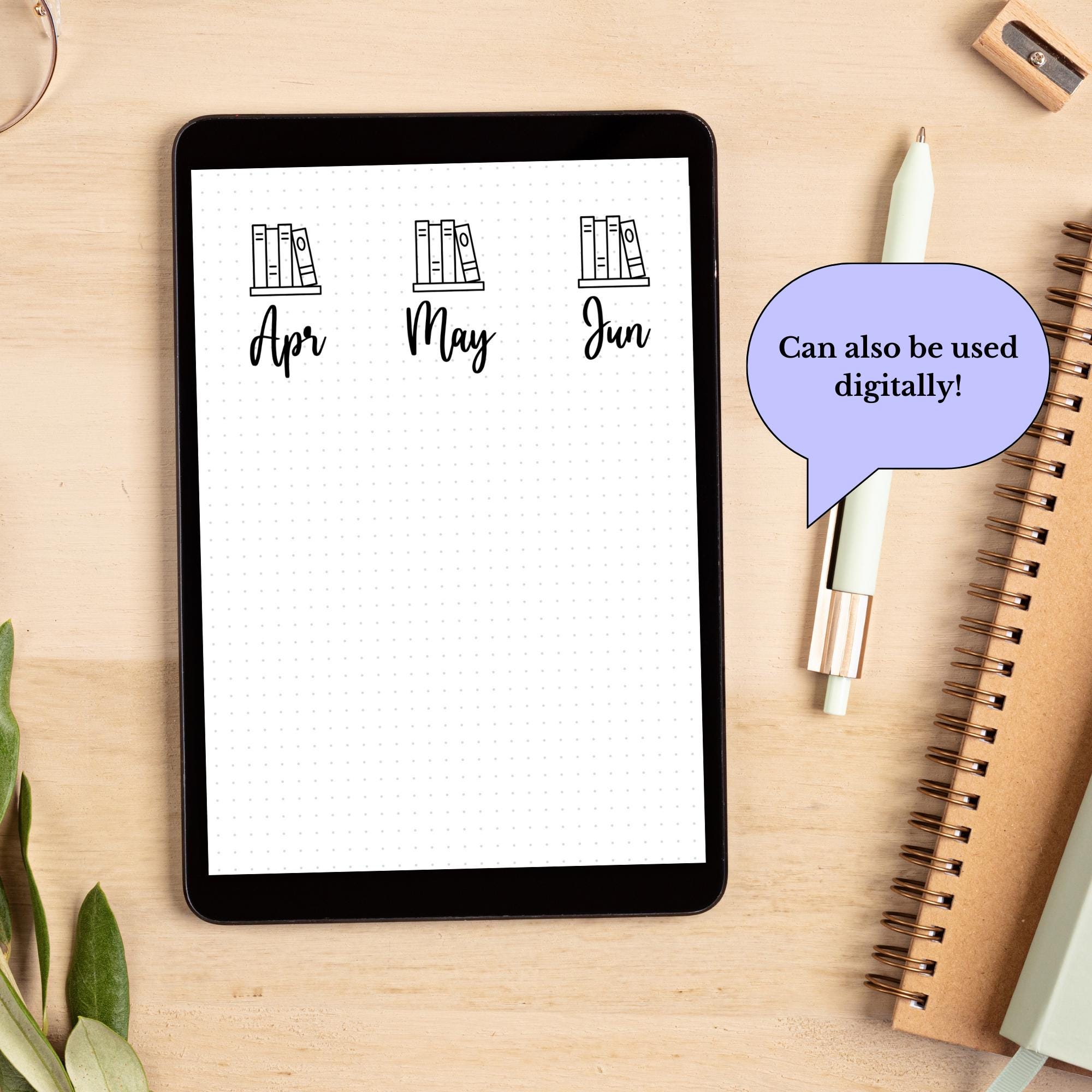 Monthly Book Tracker Bullet Journal Printable Monthly Reading Log ...