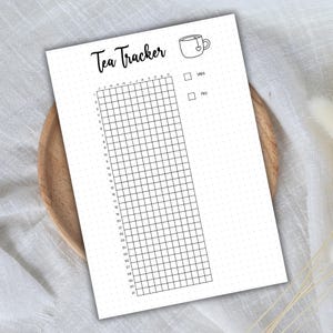 Tea Tracker Bullet Journal Printable Page Yearly Tea Log Daily Caffeine ...