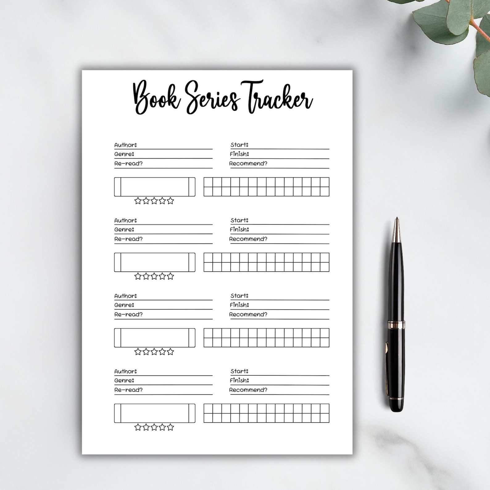 Book Series Tracker Bullet Journal Printable Book Tracker Printable ...
