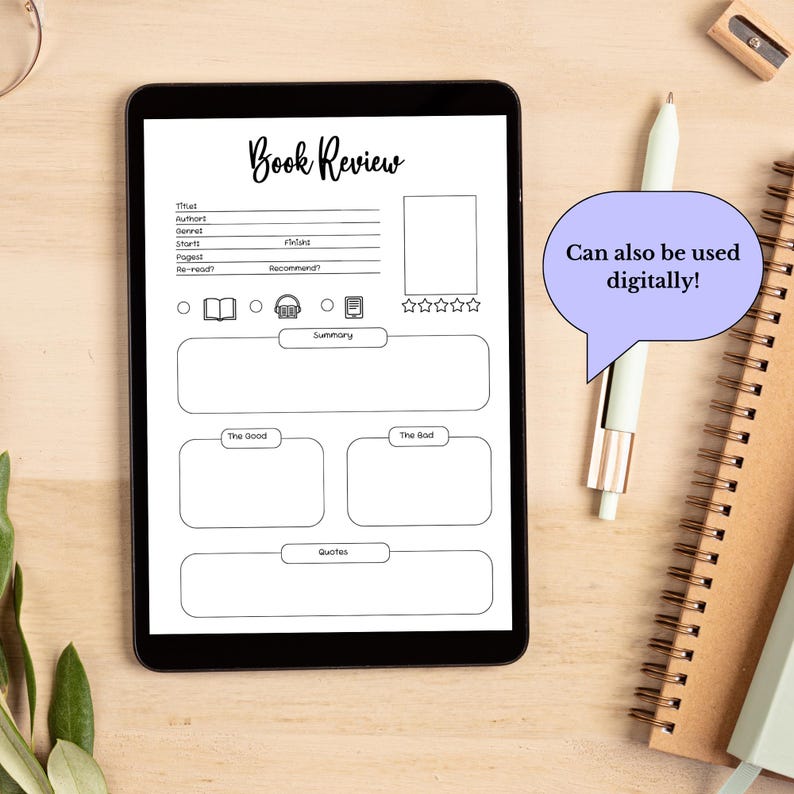 Book Review Bullet Journal Printable Book Tracker Printable Reading Log ...