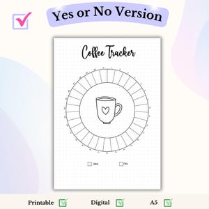 Coffee Tracker Wheel Bullet Journal Printable Page Monthly Coffee Log ...