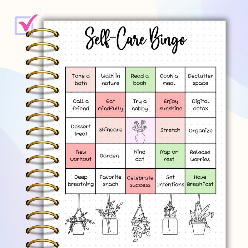 Self Care Bingo Bullet Journal A5 Printable Digital Self Care Tracker ...