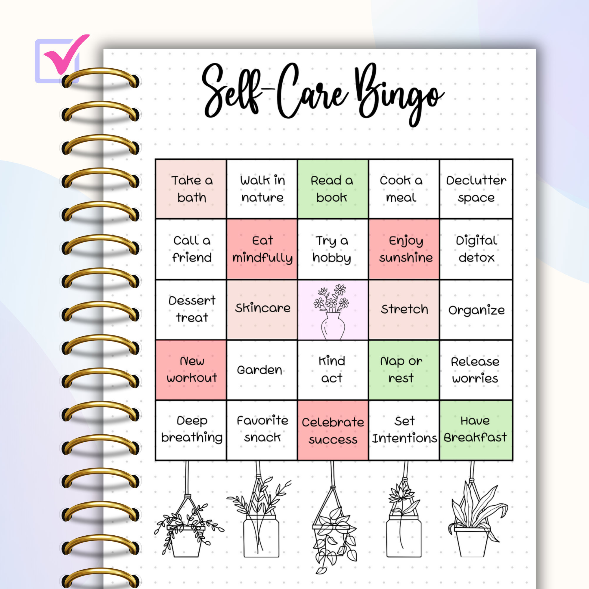 Self Care Bingo Bullet Journal A5 Printable Digital Self Care Tracker ...