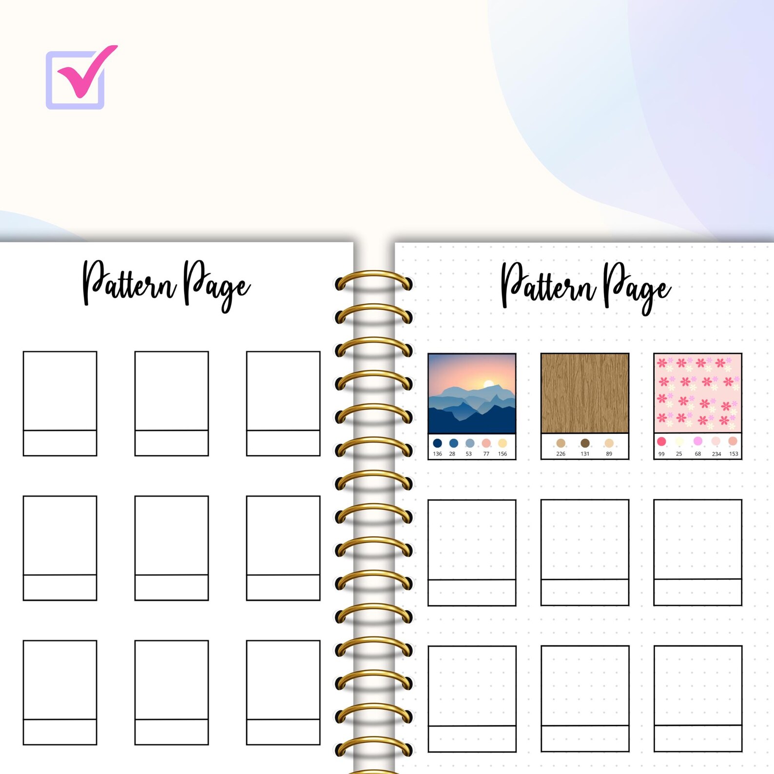 Pattern Page Bullet Journal Colour Blending Tracker Printable Page ...