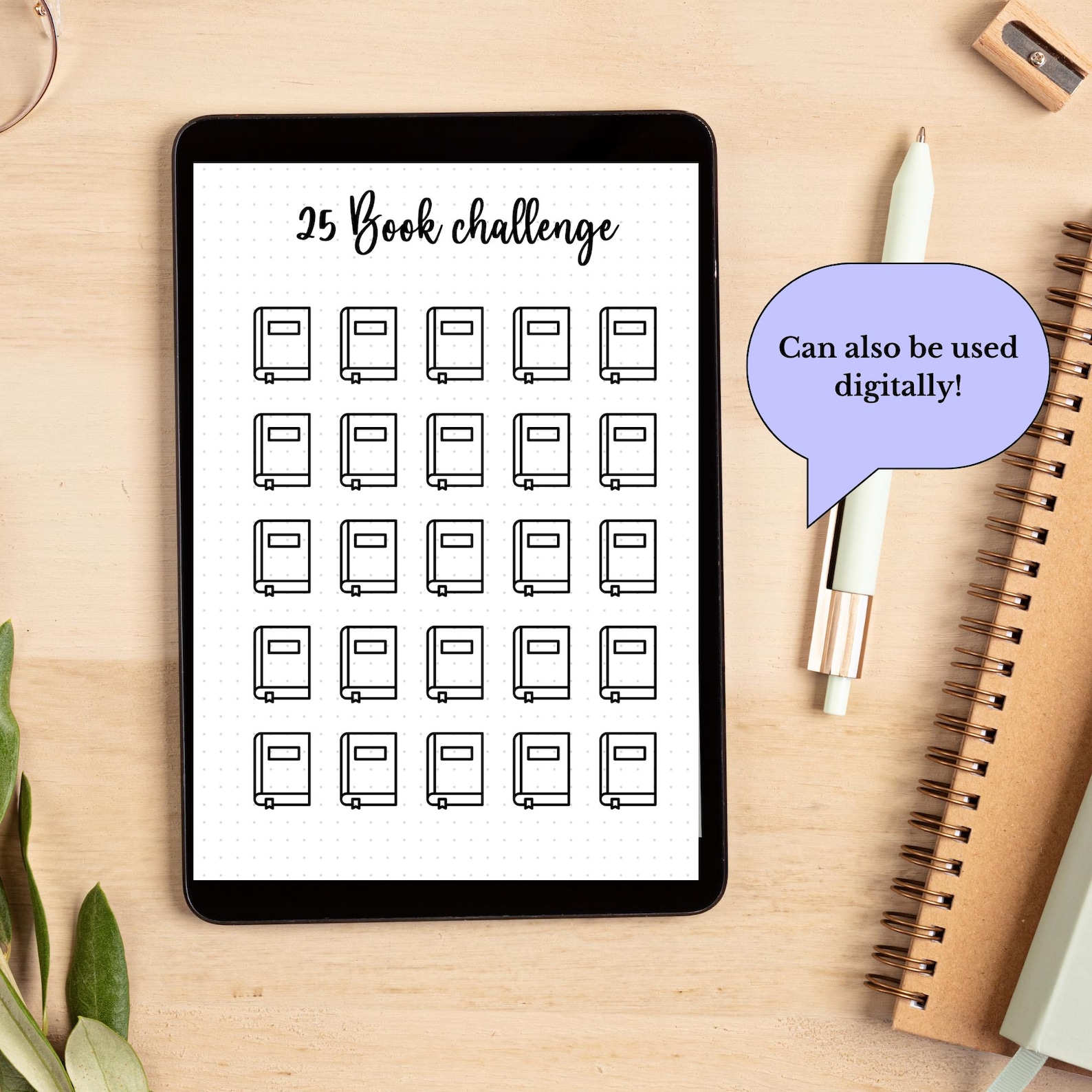25 Book Challenge Bullet Journal Printable Reading Log Reading Tracker ...