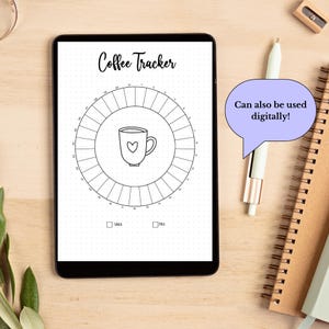 Coffee Tracker Wheel Bullet Journal Printable Page Monthly Coffee Log ...