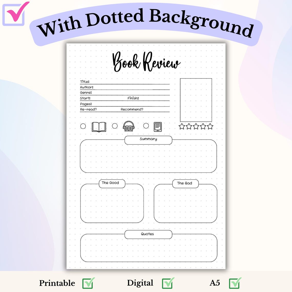 Book Review Bullet Journal Printable Book Tracker Printable Reading Log ...