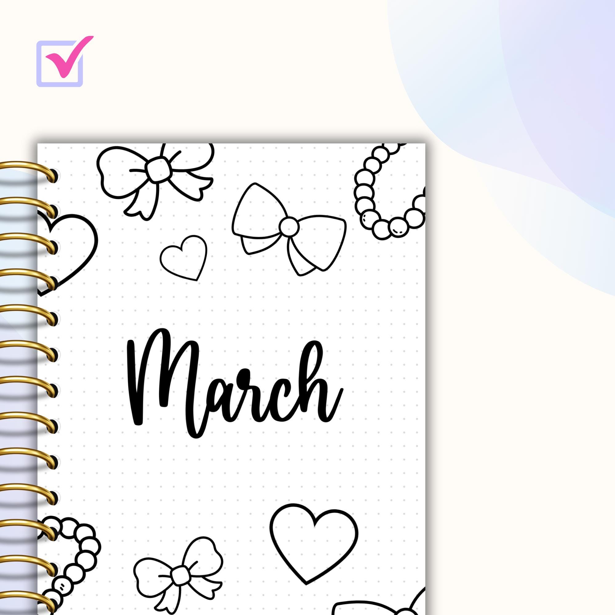 12 Month Cover Pages Bullet Journal Bundle Title Page Bullet Journal ...