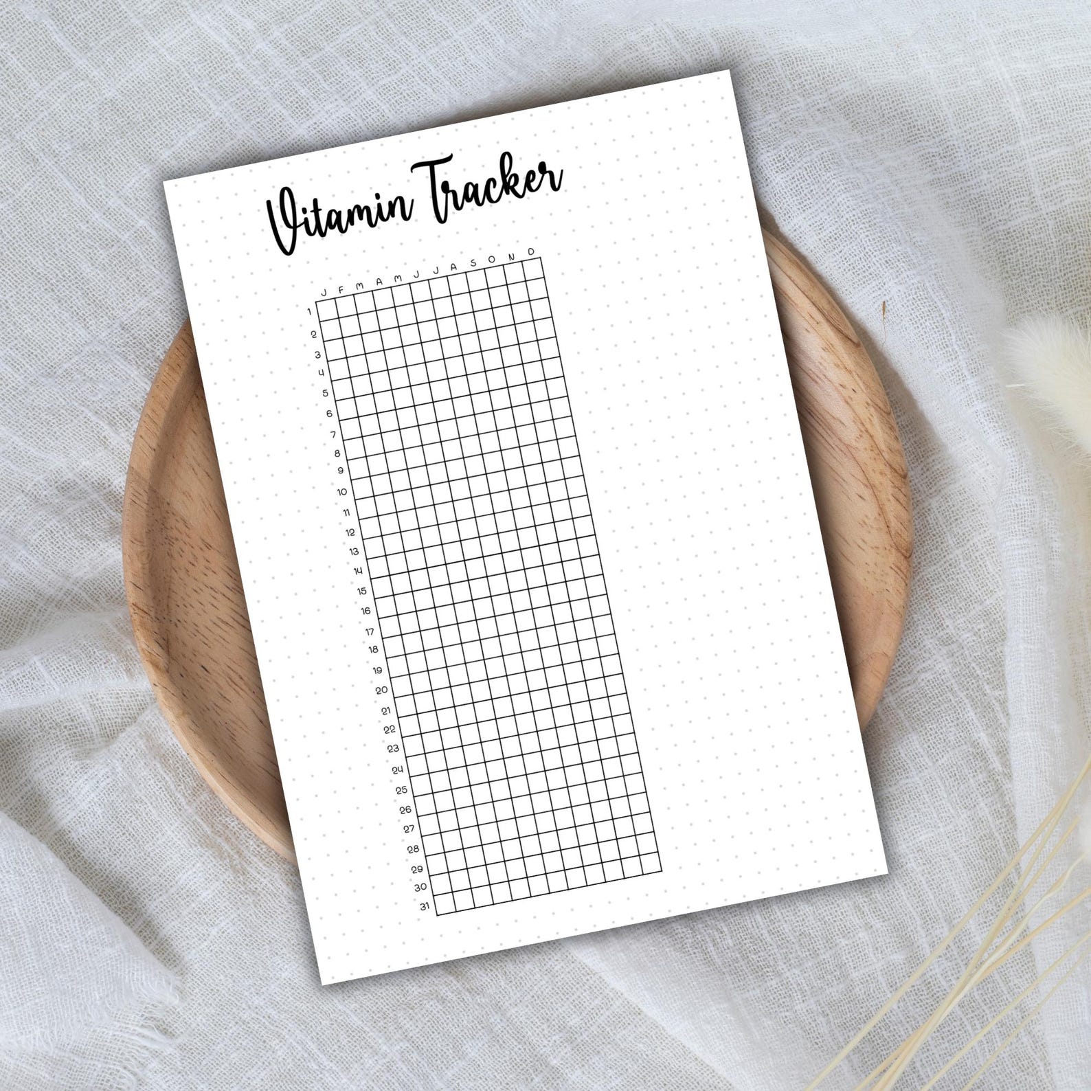 Vitamin Tracker Yearly Bullet Journal PDF Vitamin Log Health Tracker ...