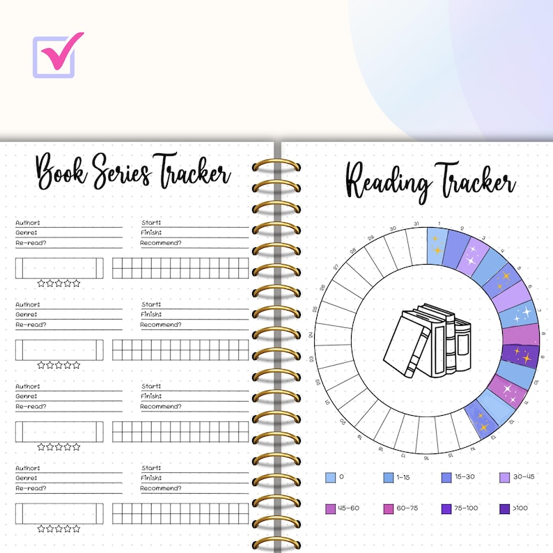 Reading Bullet Journal Bundle Book Tracker Bundle Printable Book Bujo ...