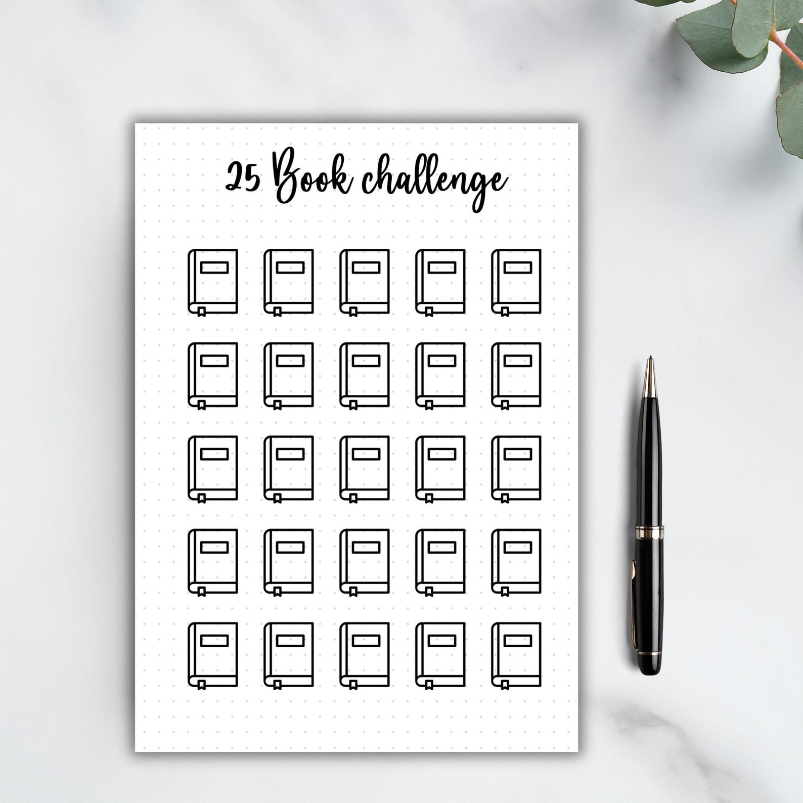 25 Book Challenge Bullet Journal Printable Reading Log Reading Tracker ...