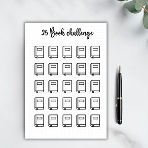 25 Book Challenge Bullet Journal Printable Reading Log Reading Tracker ...