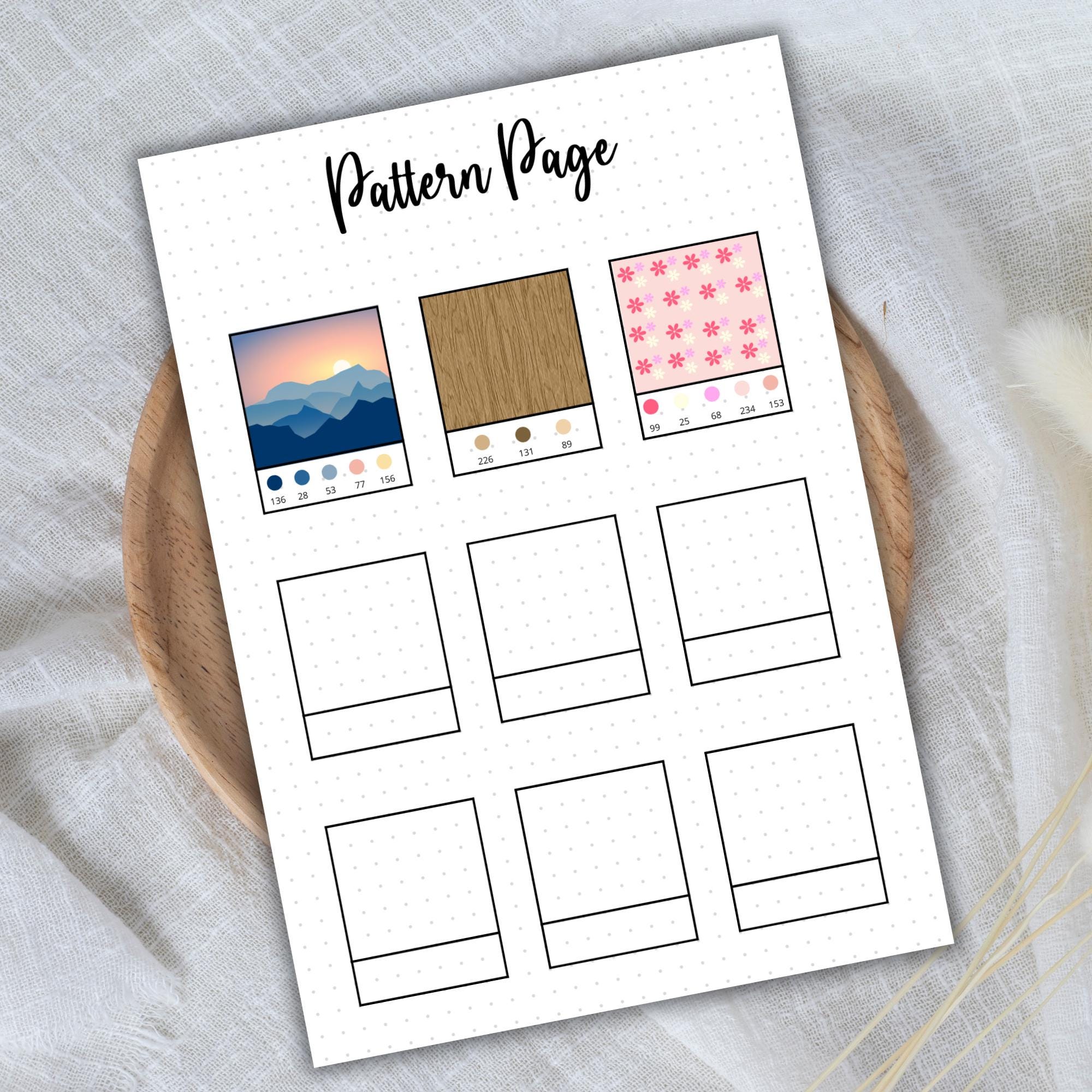 Pattern Page Bullet Journal Colour Blending Tracker Printable Page ...