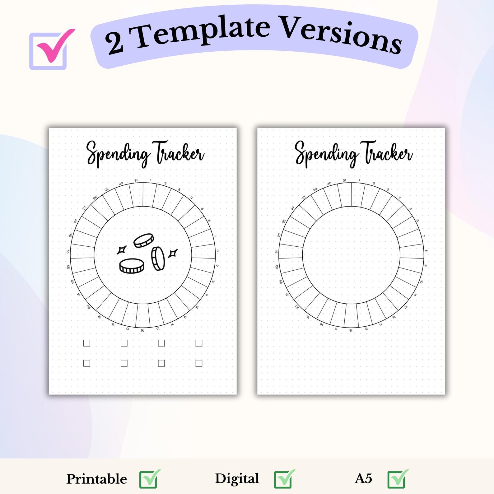 Spending Tracker Wheel Bullet Journal PDF Finance Tracker Budgeting ...