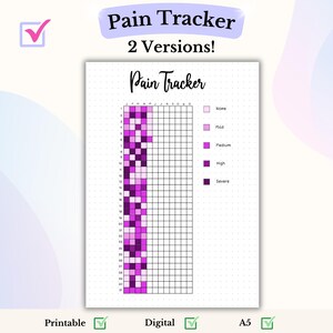 Pain Tracker Bullet Journal Printable Pain Log Health Tracker Welness ...