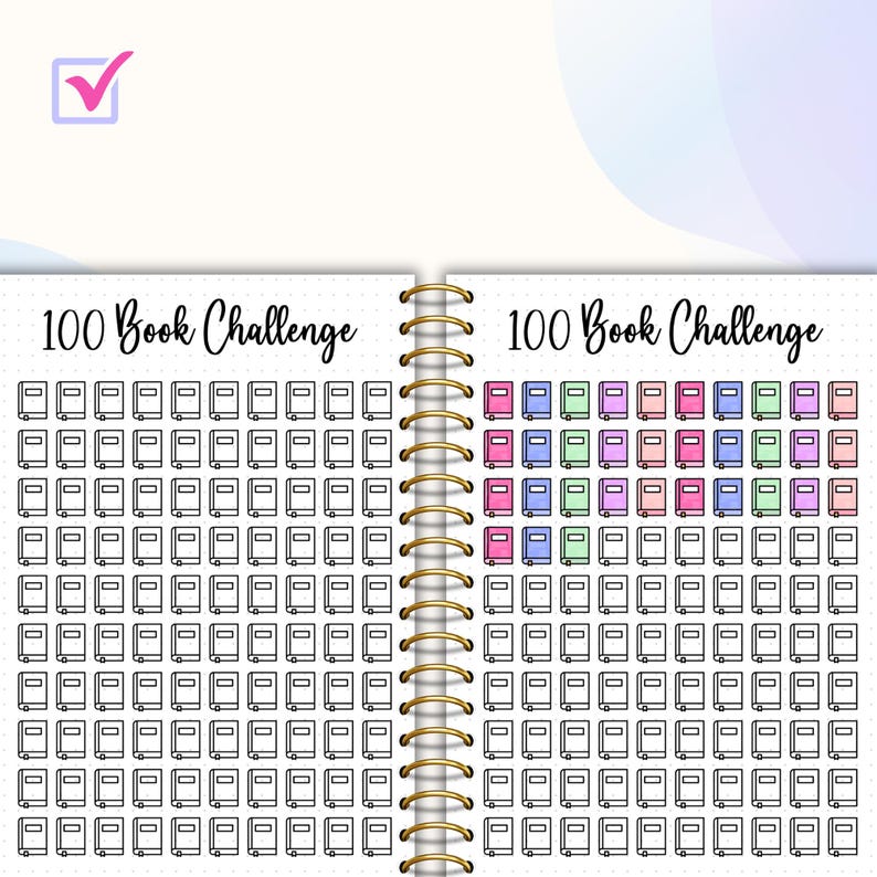 100 Book Challenge Bullet Journal Printable Reading Log Reading Tracker ...