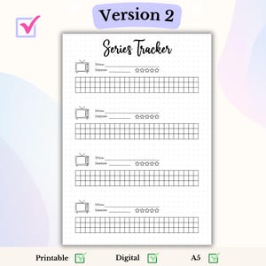 Series Tracker Bullet Journal Printable Show Tracker Bujo Series Log TV ...