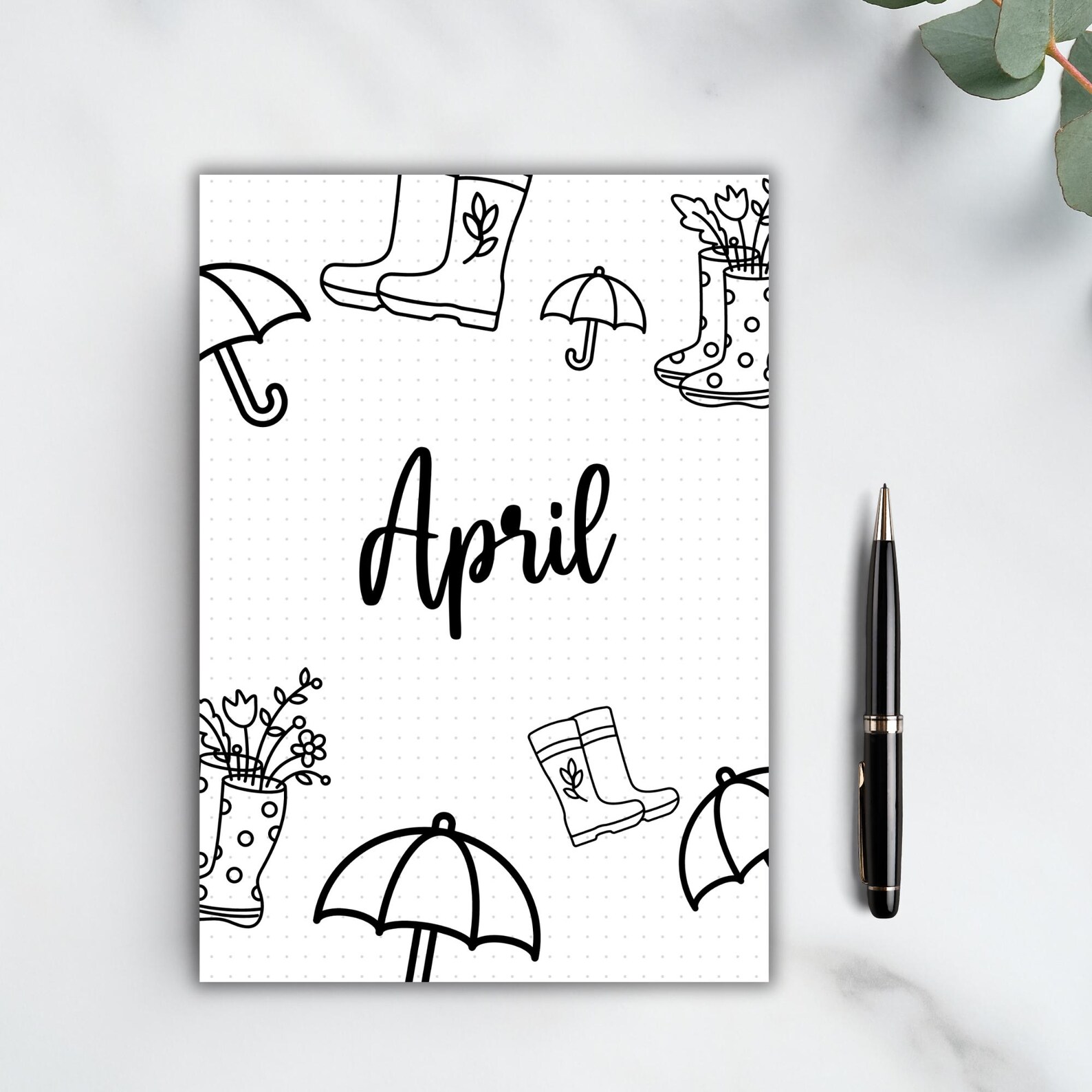 12 Month Cover Pages Bullet Journal Bundle Title Page Bullet Journal ...