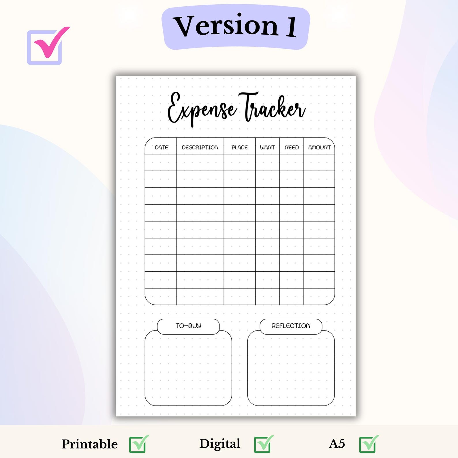 Expense Tracker Bullet Journal Page PDF Budgeting Bullet Journal ...