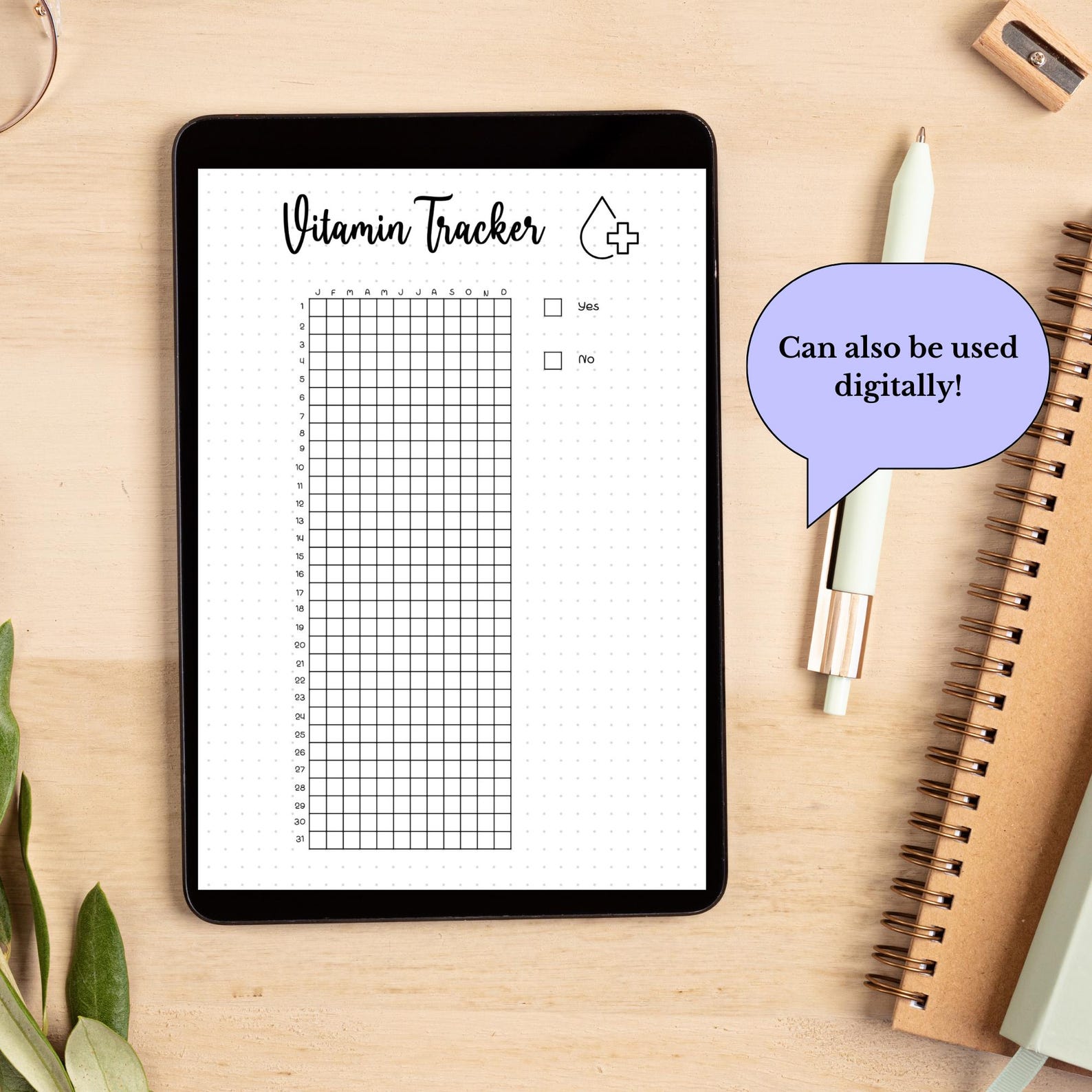 Vitamin Tracker Yearly Bullet Journal PDF Vitamin Log Health Tracker ...