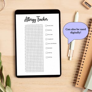 Allergy Tracker Bullet Journal Allergy Log Symptoms Tracker Health ...