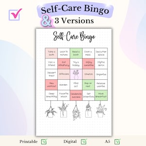 Self Care Bingo Bullet Journal A5 Printable Digital Self Care Tracker ...
