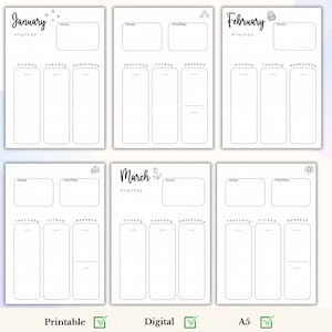 Weekly Spread Bullet Journal Template Undated Weekly Spread Printable ...