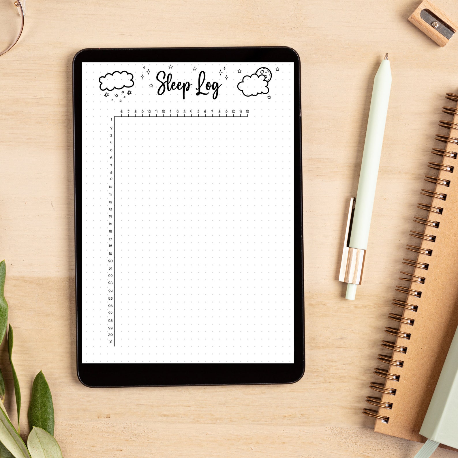 Sleep Log Bullet Journal PDF Printable Sleep Tracker Sleep Log Template ...