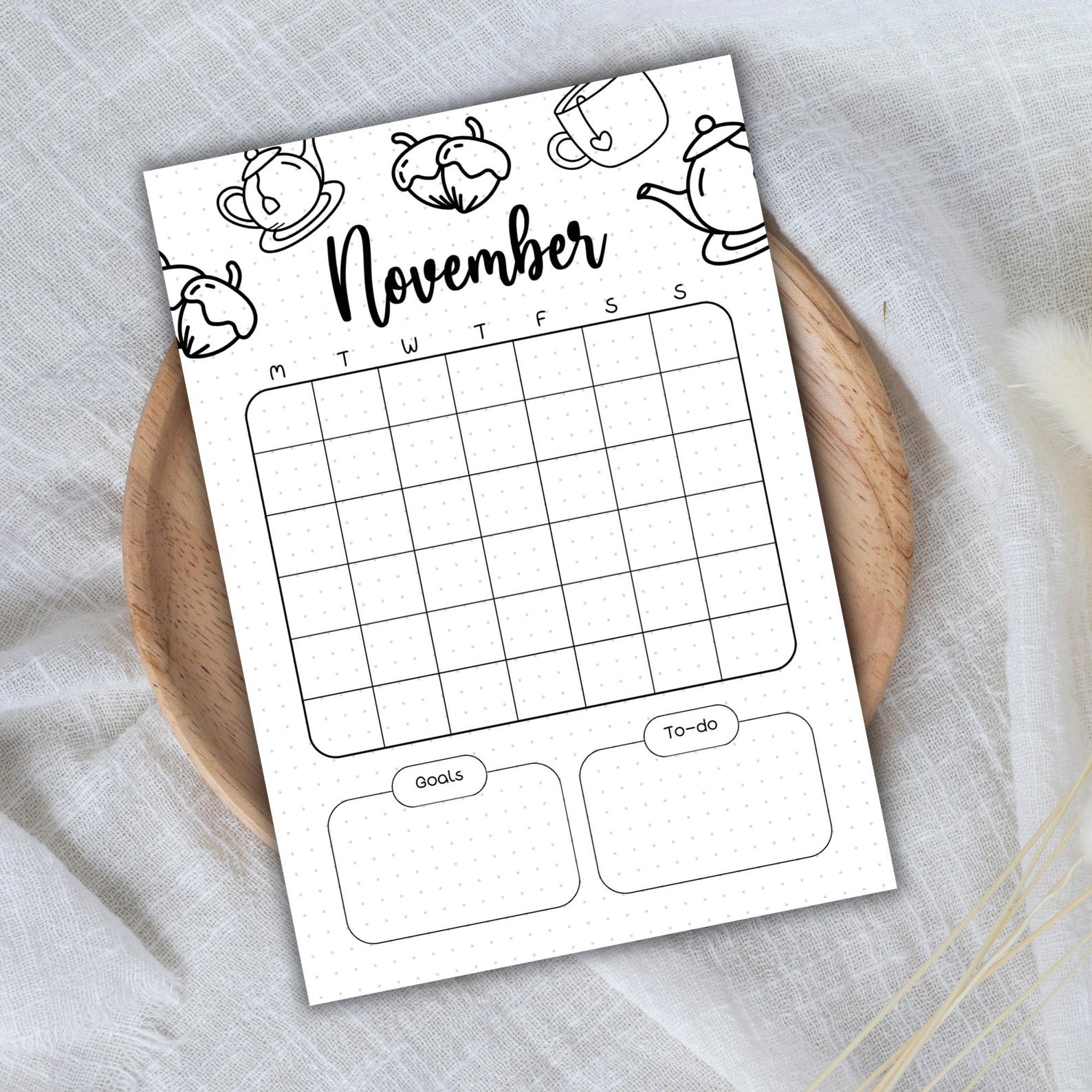 12 Month Calendar Pages Bullet Journal Bundle Monthly Planner Journal ...