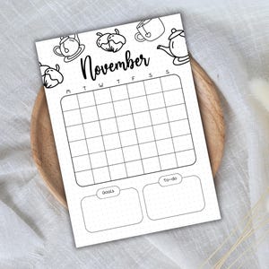 12 Month Calendar Pages Bullet Journal Bundle Monthly Planner Journal ...