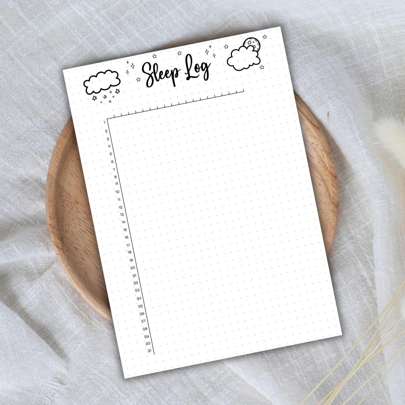 Sleep Log Bullet Journal PDF Printable Sleep Tracker Sleep Log Template ...