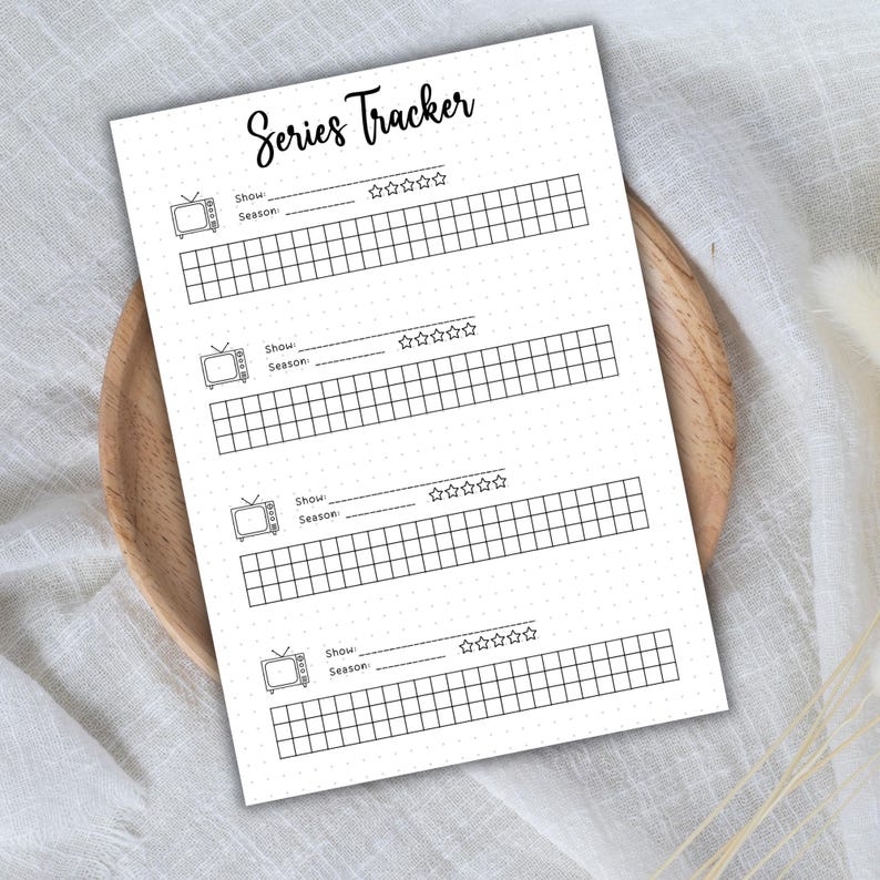 Series Tracker Bullet Journal Printable Show Tracker Bujo Series Log TV ...