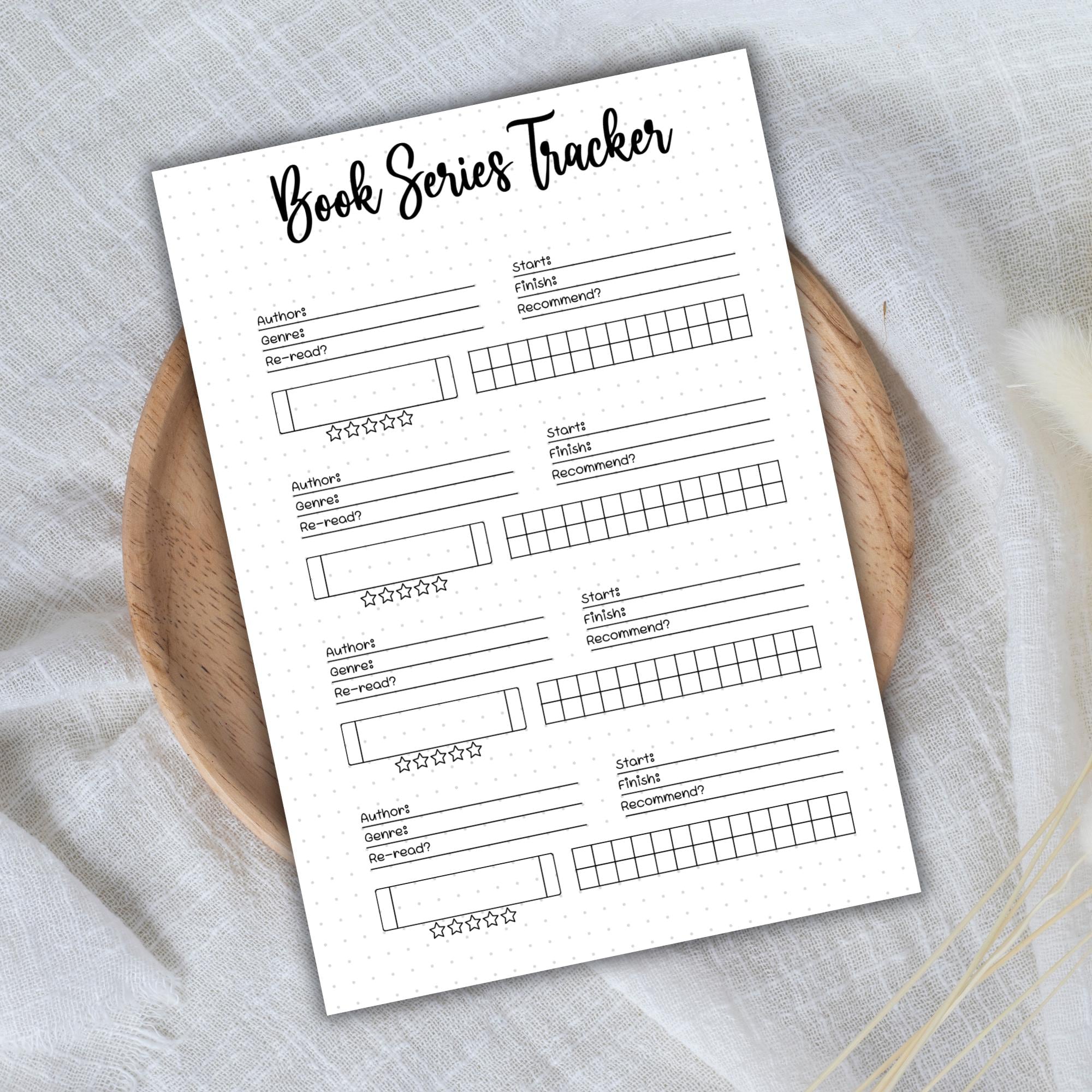 Book Series Tracker Bullet Journal Printable Book Tracker Printable ...