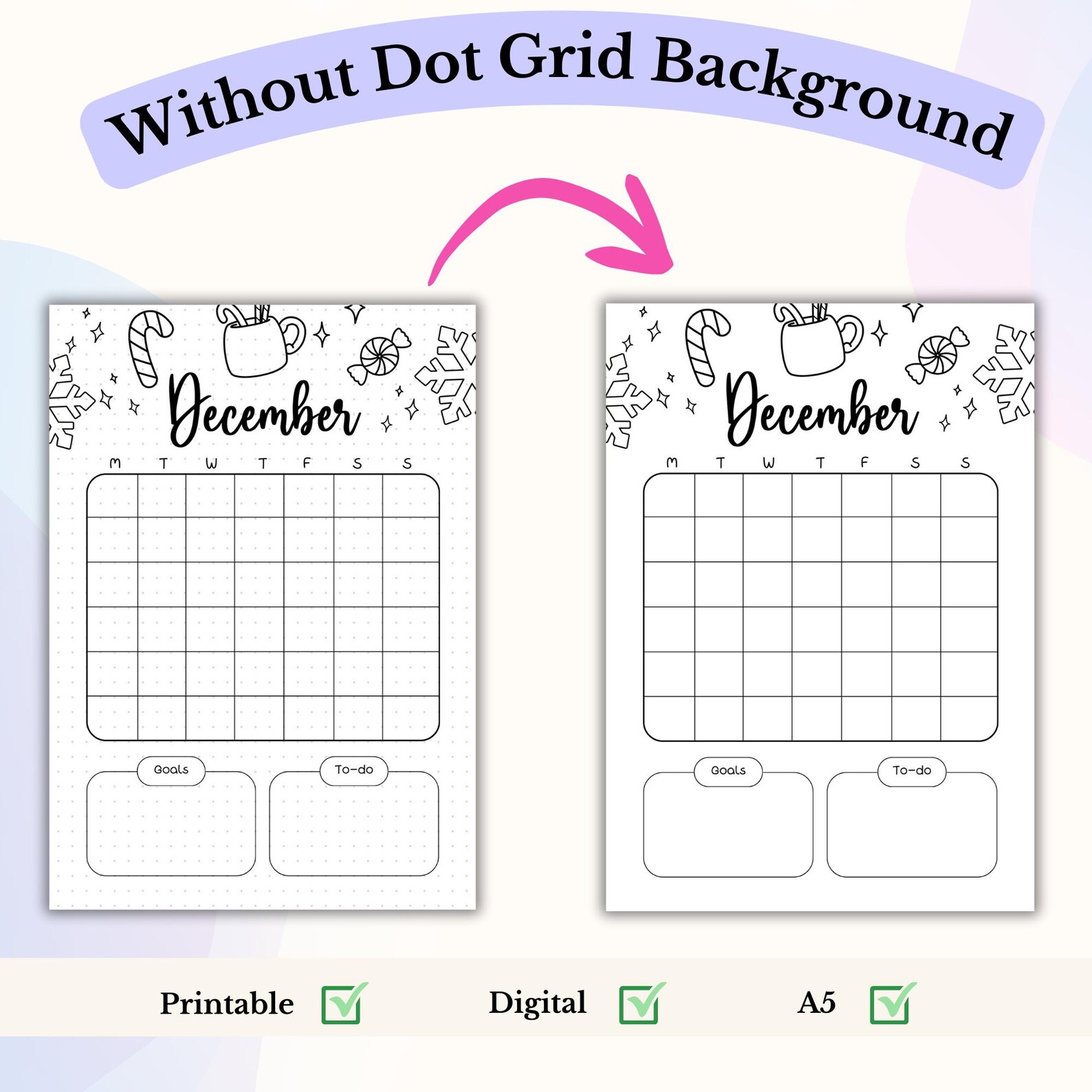 12 Month Calendar Pages Bullet Journal Bundle Monthly Planner Journal ...