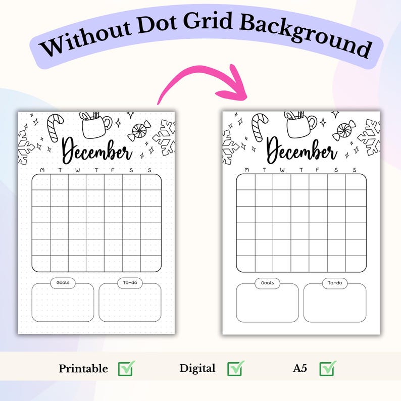 12 Month Calendar Pages Bullet Journal Bundle Monthly Planner Journal ...