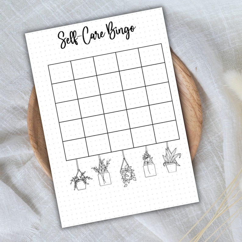 Self Care Bingo Bullet Journal A5 Printable Digital Self Care Tracker ...