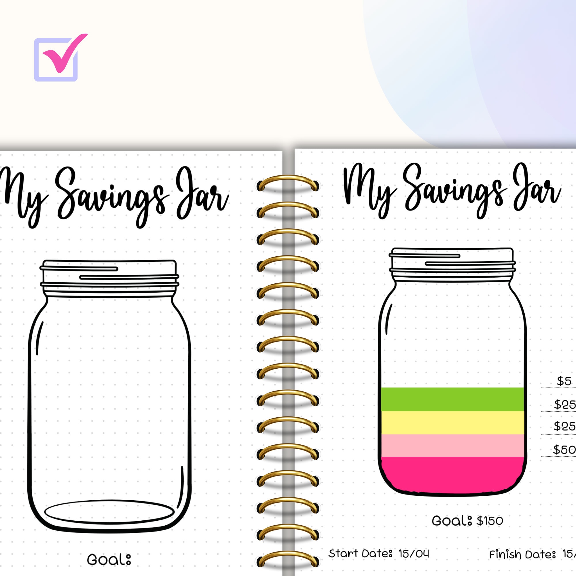 My Savings Jar Bullet Journal Page PDF Budgeting Bullet Journal Savings ...