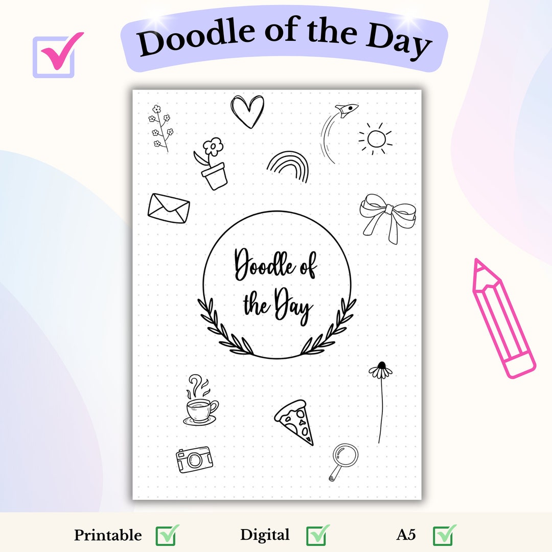 Doodle of the Day Bullet Journal Page A5 Printable Bullet Journal Page ...