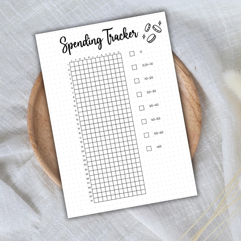 Spending Tracker Bullet Journal Printable PDF Finance Tracker Budget ...