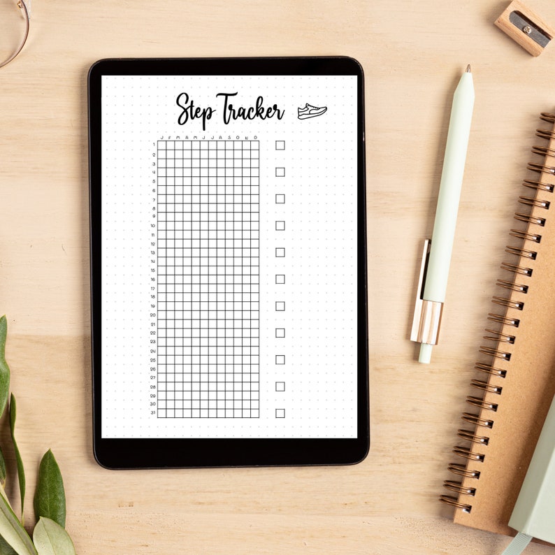 Step Tracker Bullet Journal PDF Steps Log Workout Tracker Health ...