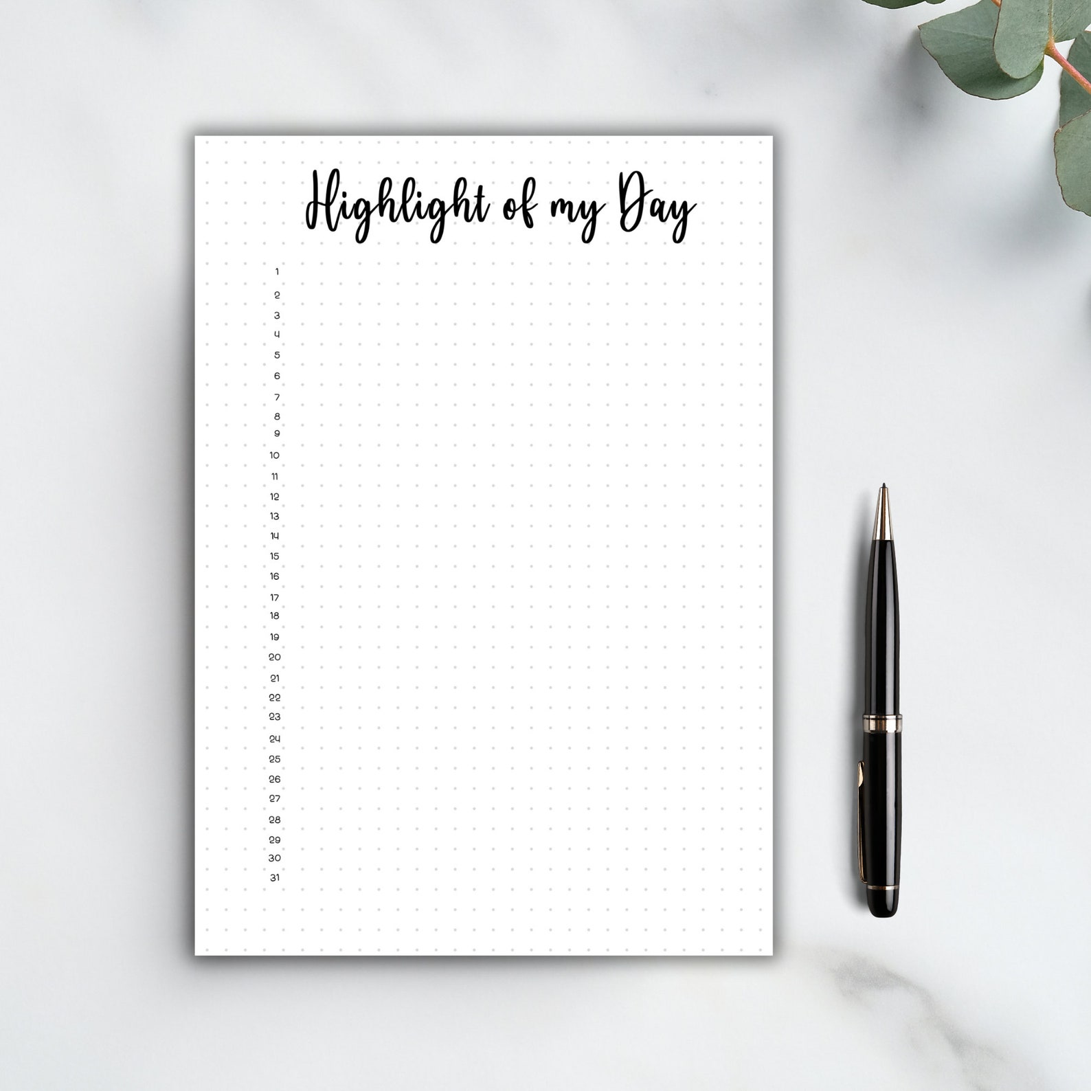 Highlight of My Day Bullet Journal Page Highlight of the Day Planner ...