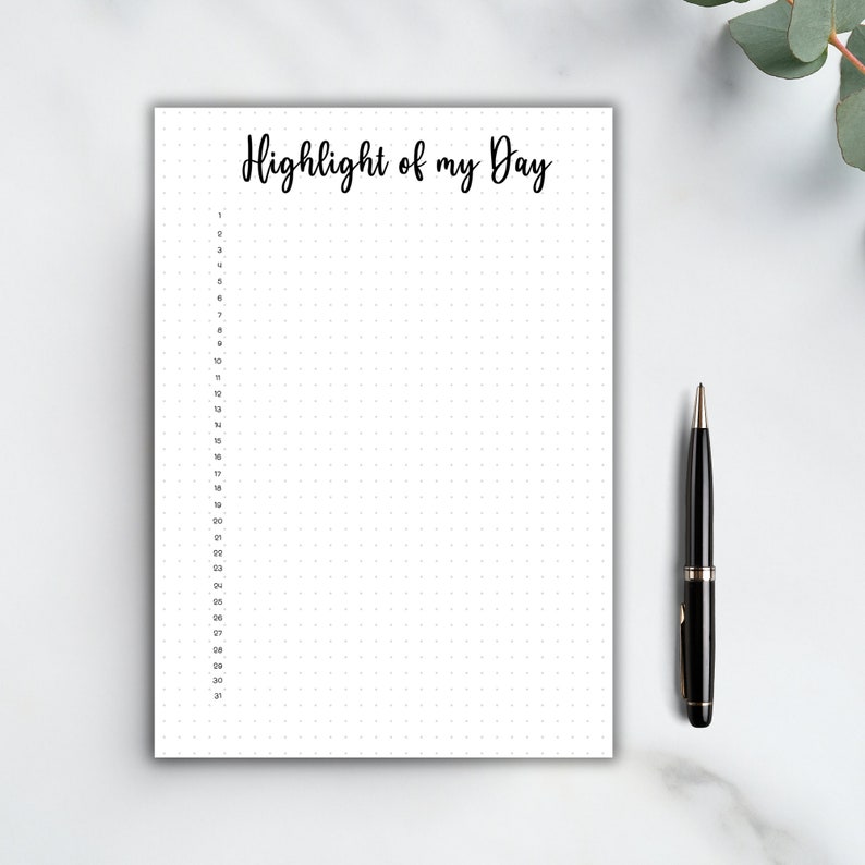Highlight of My Day Bullet Journal Page Highlight of the Day Planner ...