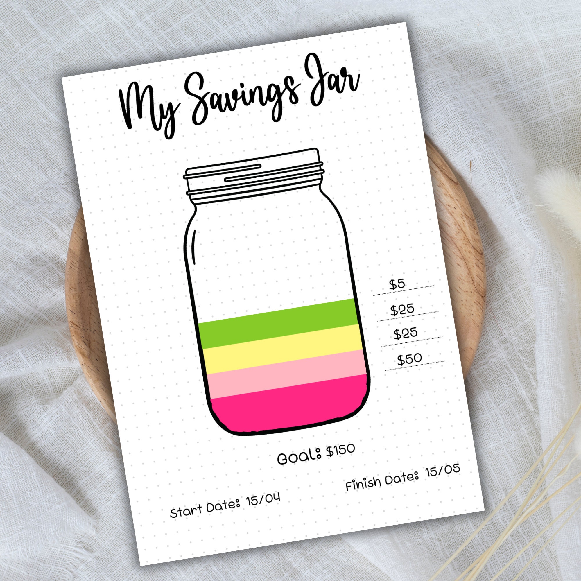 My Savings Jar Bullet Journal Page PDF Budgeting Bullet Journal Savings ...